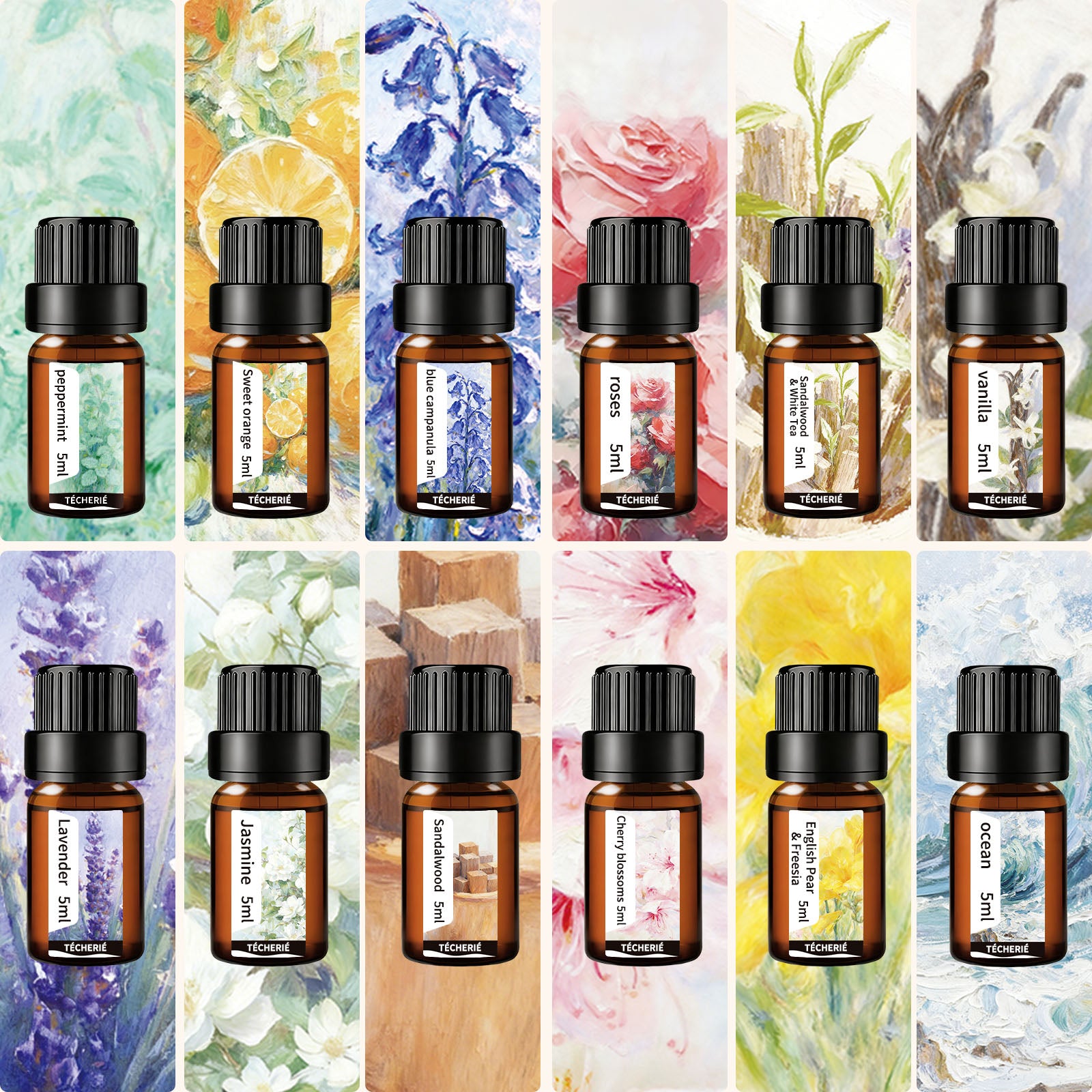 TÉCHERÍÉ Essential Oil Experience Set - 12 best-selling essential oil ...